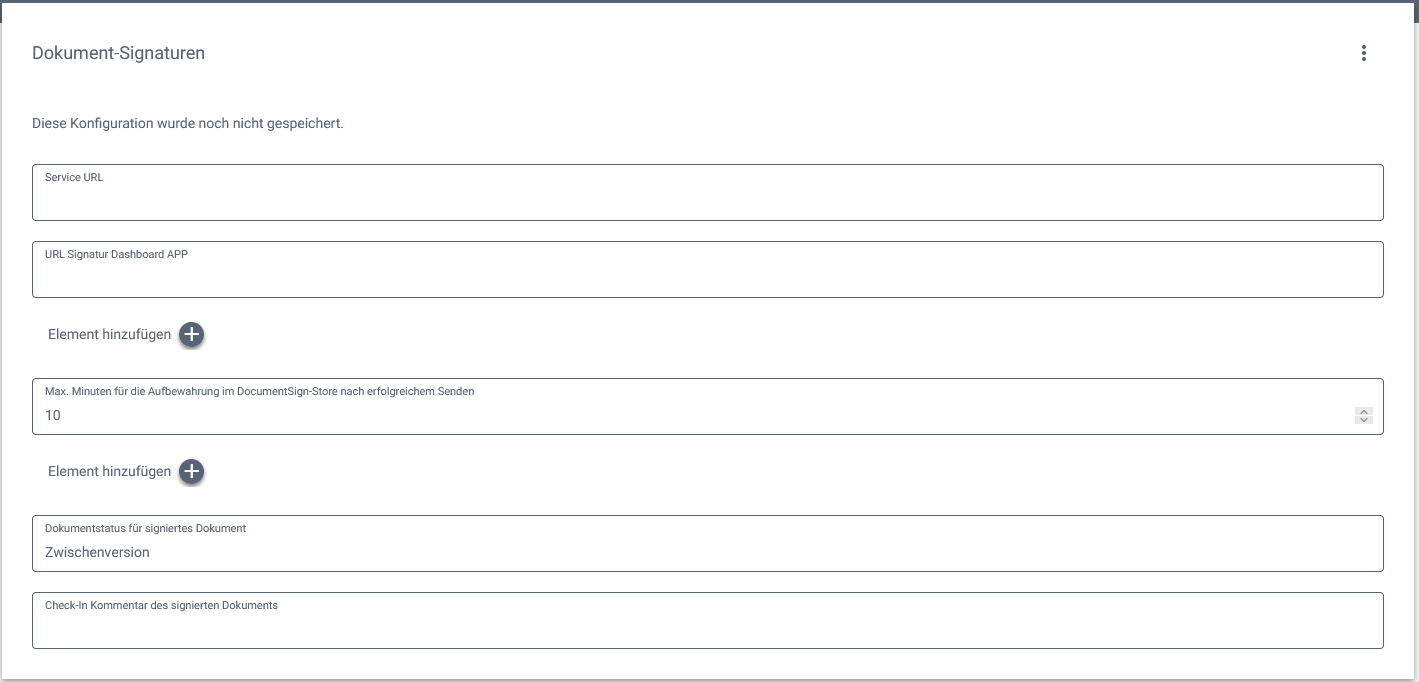 Konfiguration in CMI - CMI DocumentSign-Service Dokumentation